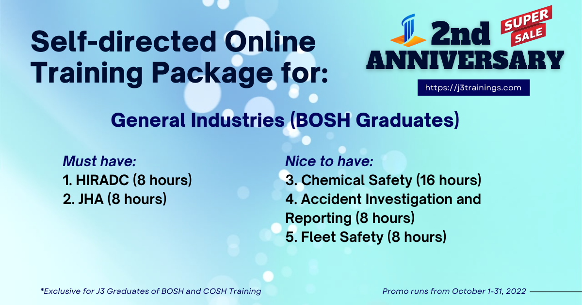 Safety Officer-3 Training Package for BOSH Graduates | J3 Trainers ...